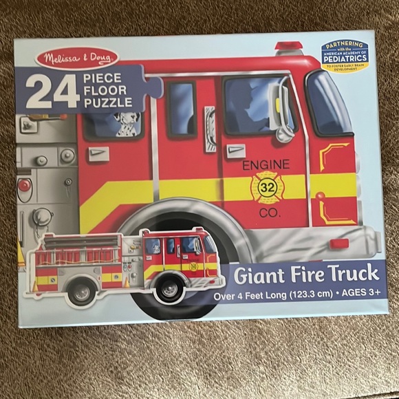 Melissa & Doug | Toys | Giant Fire Truck 24 Piece Floor Puzzle | Poshmark